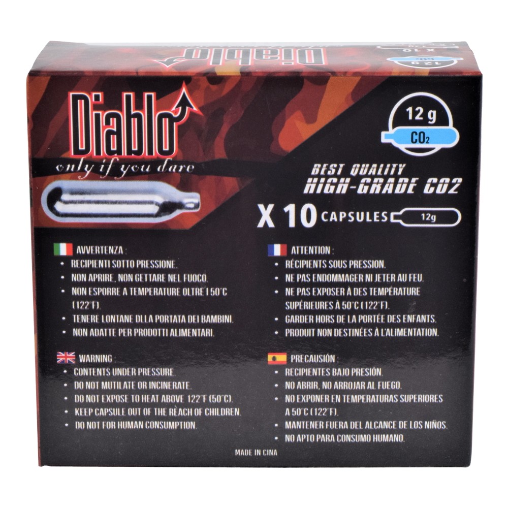 DIABLO CO2 12g CARTRIDGES 10 PIECES SET (C10DIABLO) | Jolly Softair