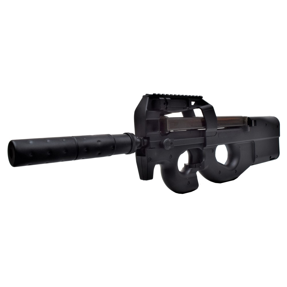 CYMA ELECTRIC RIFLE P90 SILENCER VERSION BLACK (CM060B) | Jolly Softair