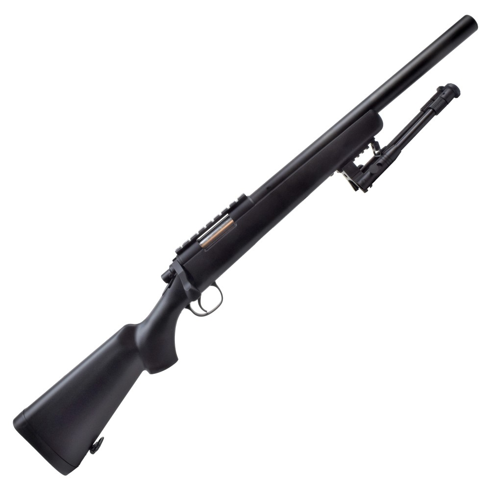 WELL SNIPER SPRING POWERED RIFLE WITH BIPOD BLACK (MB02BB) | Jolly Softair