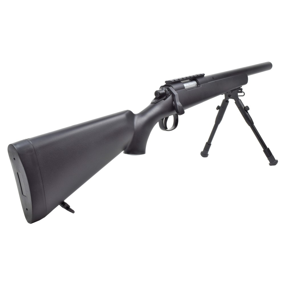 WELL SNIPER SPRING POWERED RIFLE WITH BIPOD BLACK (MB02BB) | Jolly Softair
