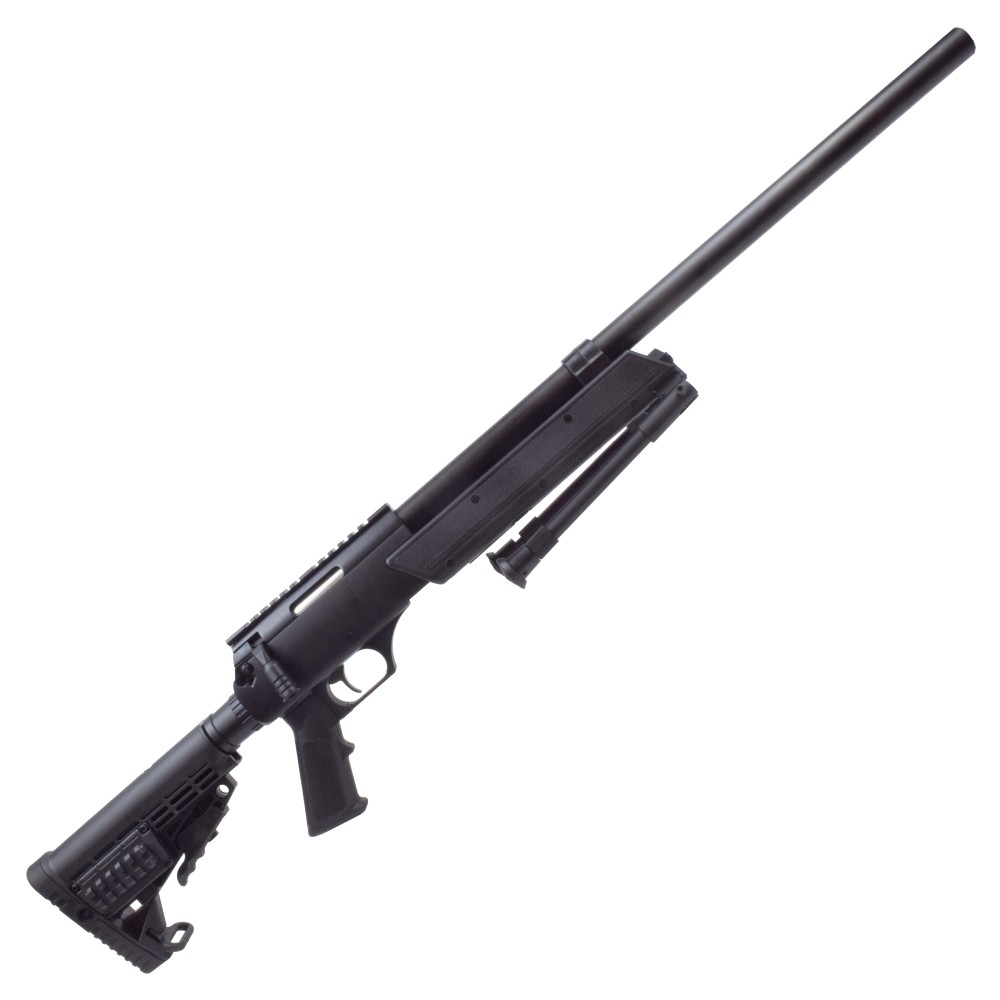 WELL SNIPER SPRING POWERED COMPACT RIFLE WITH BIPOD BLACK (MB13A ...