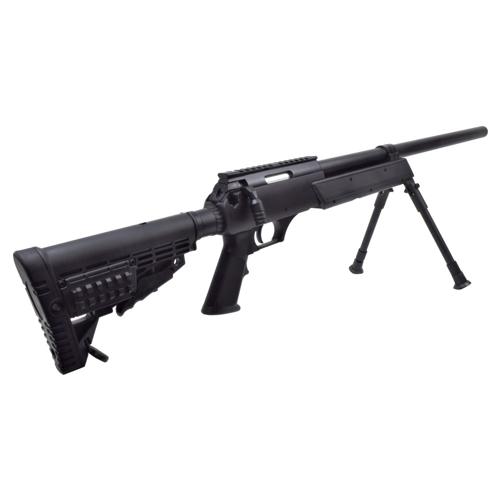 WELL SNIPER SPRING POWERED COMPACT RIFLE WITH BIPOD BLACK (MB13A ...