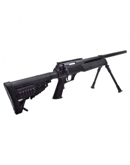 WELL SNIPER SPRING POWERED COMPACT RIFLE WITH BIPOD BLACK (MB13A ...