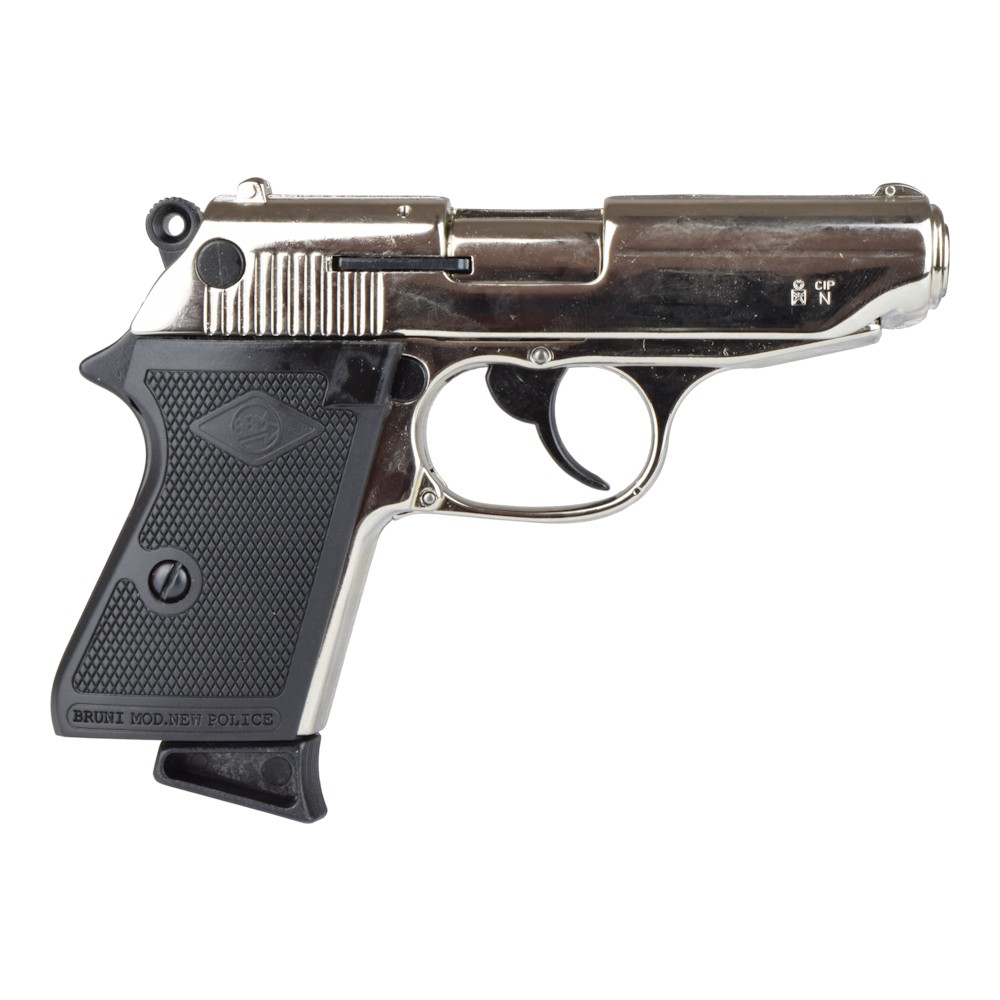 BRUNI BLANK PISTOL TOP FIRING NEW POLICE CALIBER 9MM SILVER (BR-2001N ...
