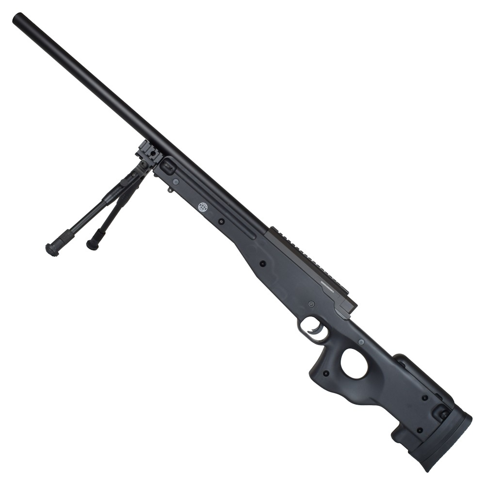 WELL SNIPER SPRING POWERED RIFLE WITH BIPOD BLACK (MB01B) | Jolly Softair