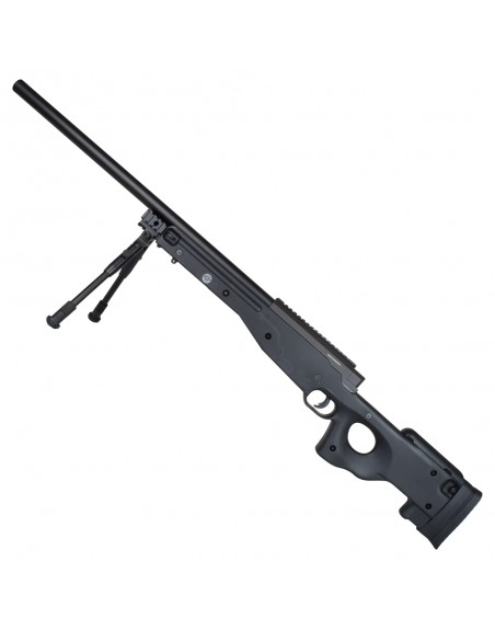 WELL SNIPER SPRING POWERED RIFLE WITH BIPOD BLACK (MB01B) | Jolly Softair