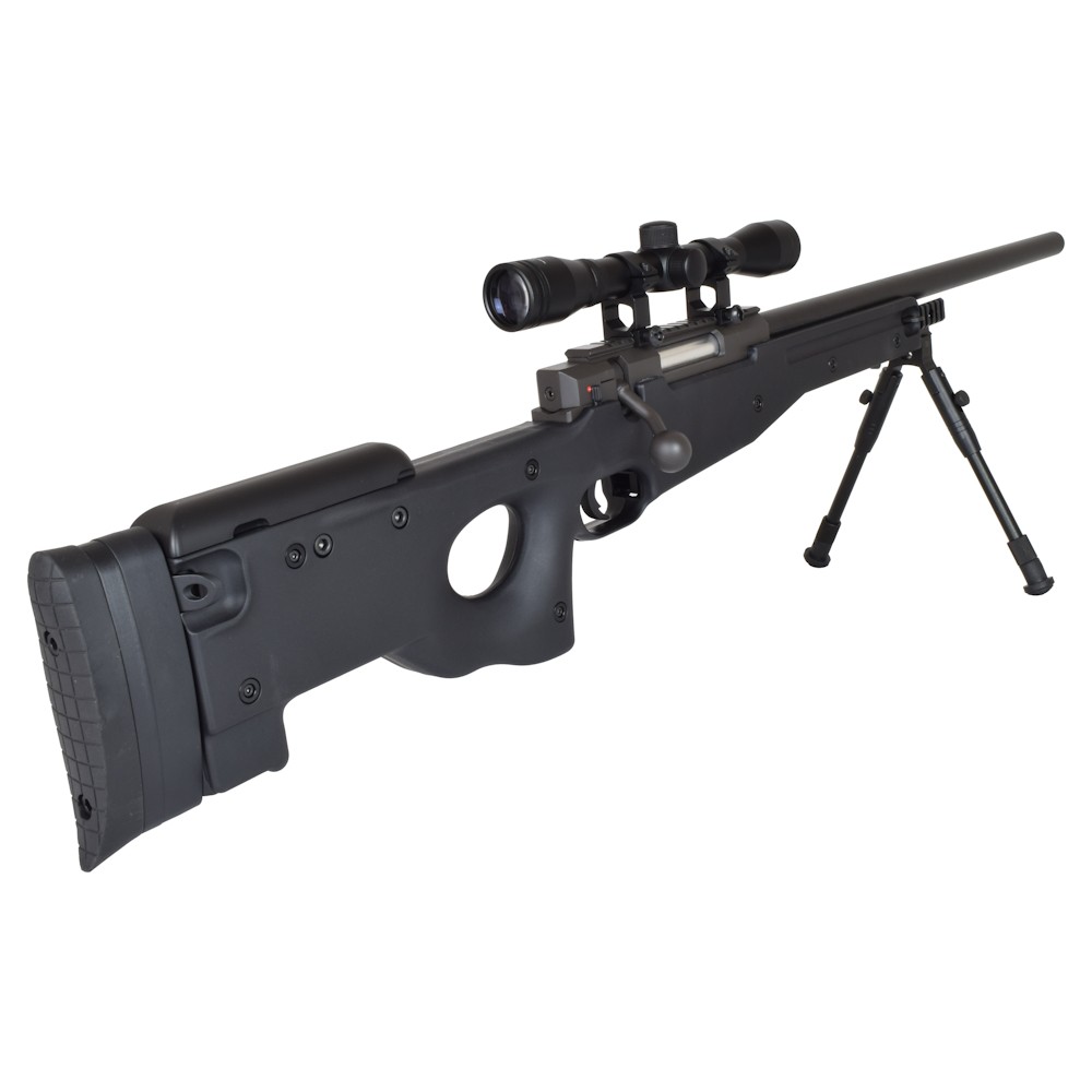 WELL SNIPER SPRING POWERED RIFLE WITH BIPOD AND 4X32 SCOPE BLACK ...