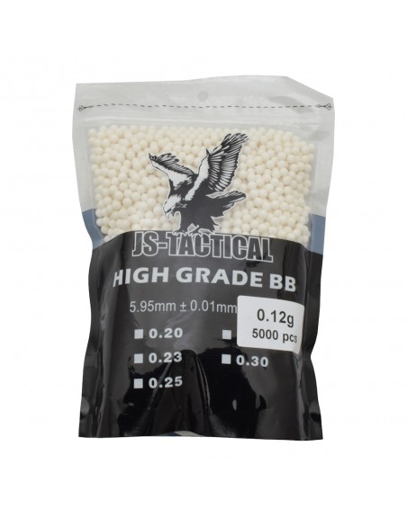 JS-TACTICAL BALL PELLETS 0,12g WHITE 5000 BBS (JS-BB5000) | Jolly Softair