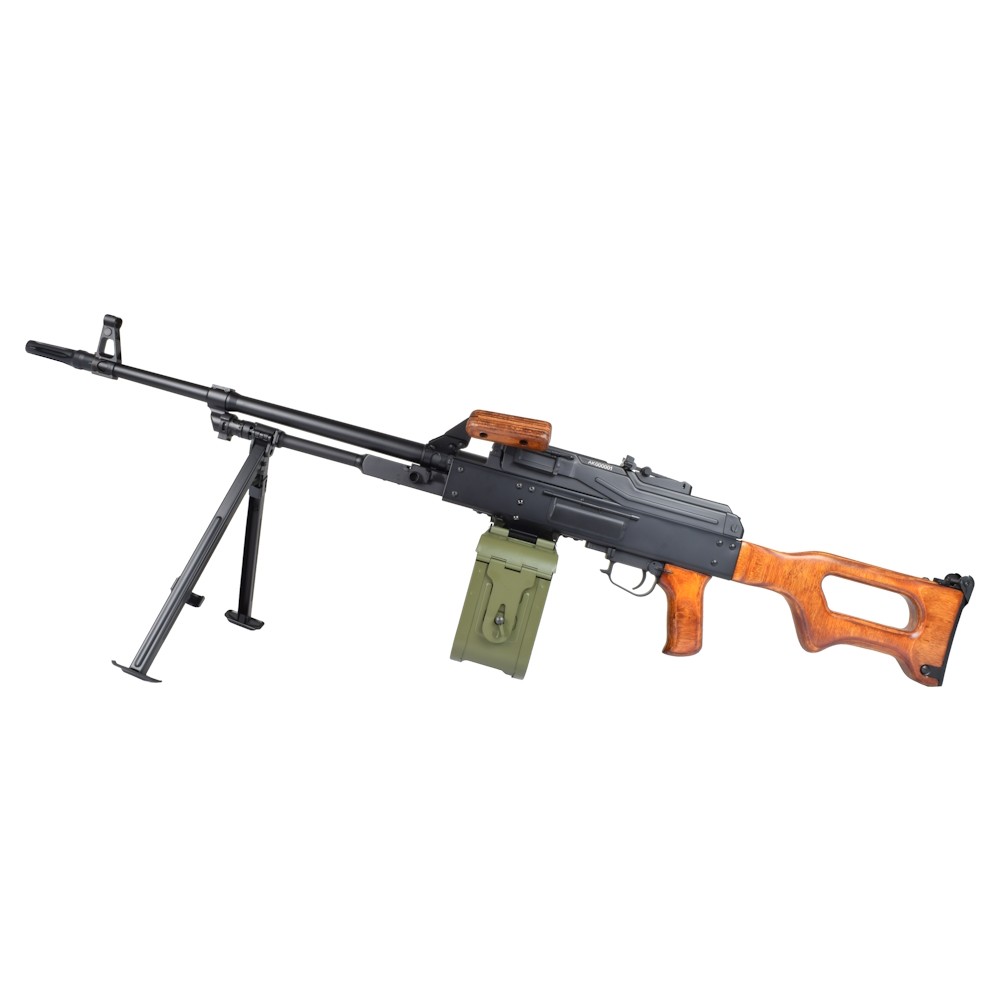 A&K ELECTRIC RIFLE PKM BLACK AND REAL WOOD (PKM-W) | Jolly Softair