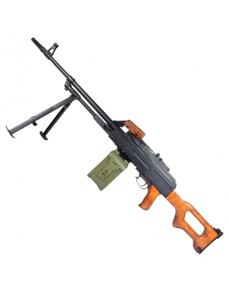A&K ELECTRIC RIFLE PKM BLACK AND REAL WOOD (PKM-W) | Jolly Softair