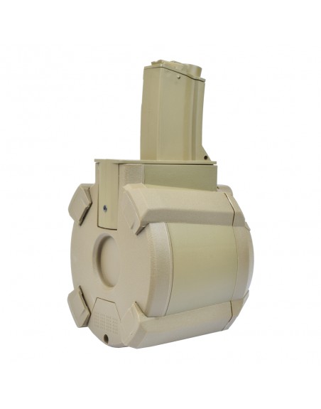 A&K DRUM 1200 ROUNDS MAGAZINE FOR MP5 SERIES DARK EARTH (B90-4C TN) | Jolly Softair