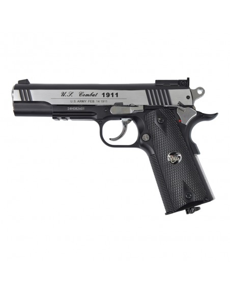 WIN GUN CO2 POWERED BLOWBACK PISTOL BLACK/SILVER (C 601BC) | Jolly Softair