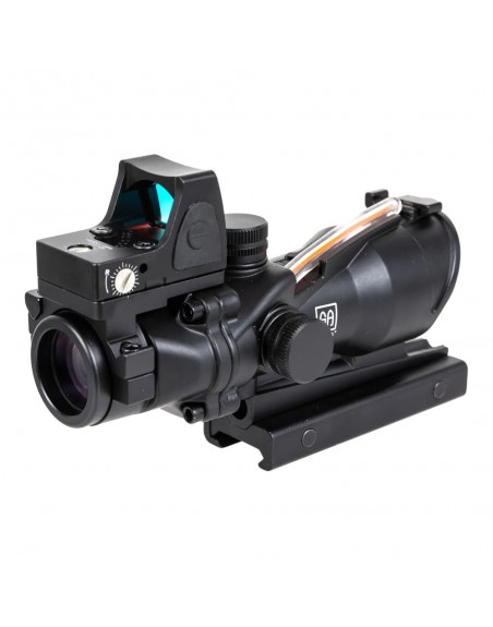SPECNA ARMS FIBER OPTIC ILLUMINATED 4X32 RIFLE SCOPE WITH SHARP RED DOT ...