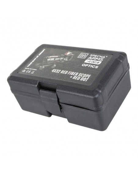 SPECNA ARMS FIBER OPTIC ILLUMINATED 4X32 RIFLE SCOPE WITH SHARP RED DOT ...