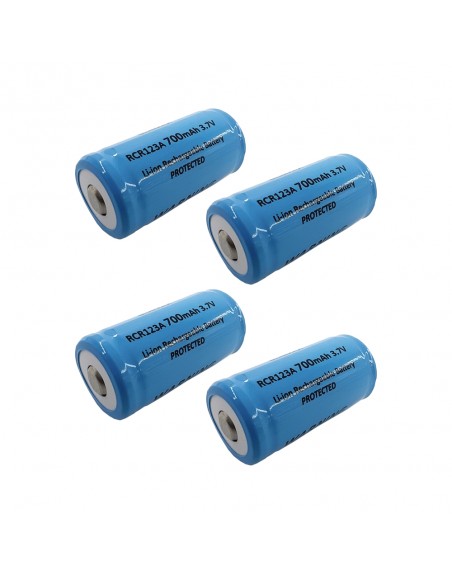 BLUEMAX POWER 4X LI-ION BATTERIES 16340 (RCR123A) 3.7V X 700MAH ...