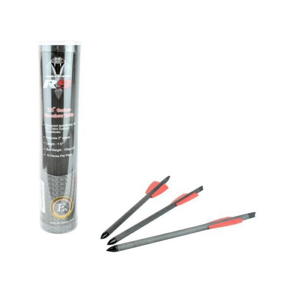 EK ARCHERY 10 PCS SET 7,5" CARBON CROSSBOW BOLTS FOR R9/RX COBRA SYSTEM ...